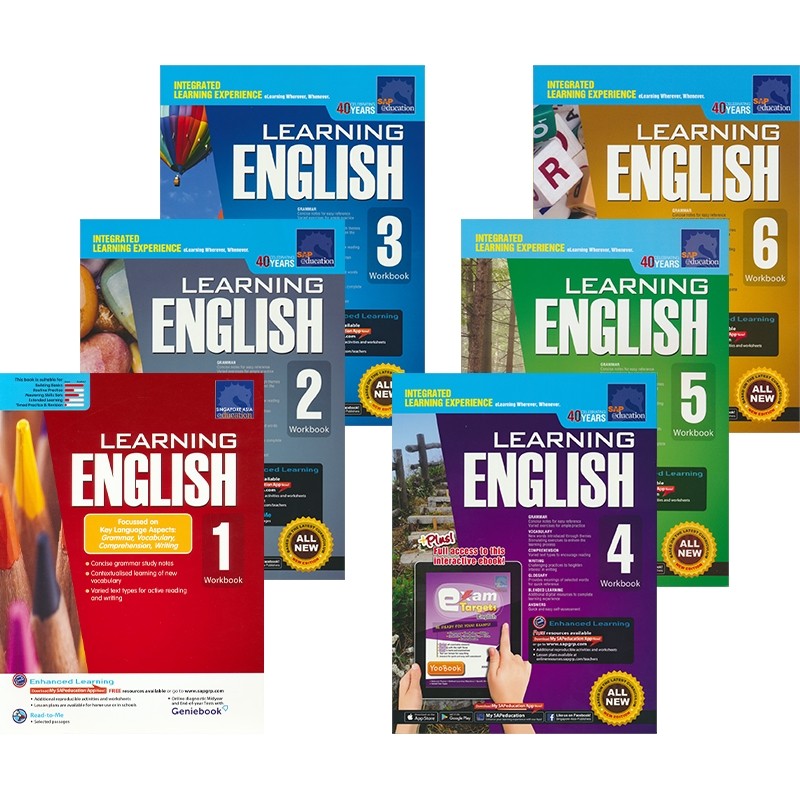 SAP Learning English Workbook新加坡学习系列英语小学1到6年级练习册基础在线测试版 7-12岁新加坡小学生英语启蒙 ...