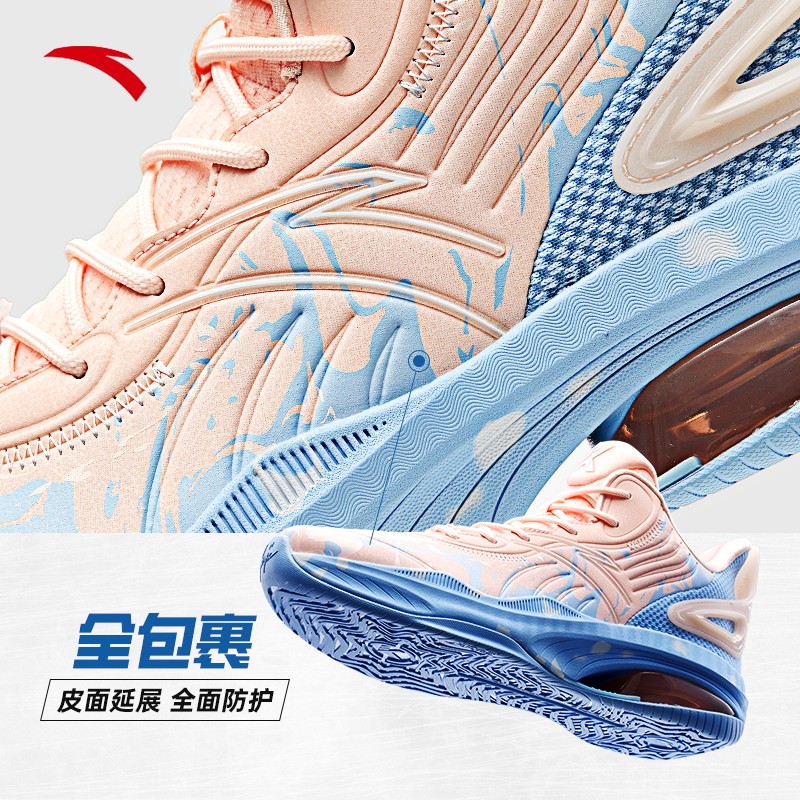 安踏LA篮球鞋男鞋粉色KT3team气垫球鞋汤普森团队新款水花运动鞋_虎窝淘