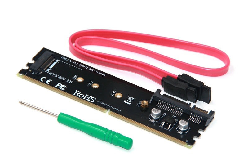 DDR内存卡槽转M.2 SSD B-Key转接板，兼容DDR2,DDR3,DDR4_虎窝淘