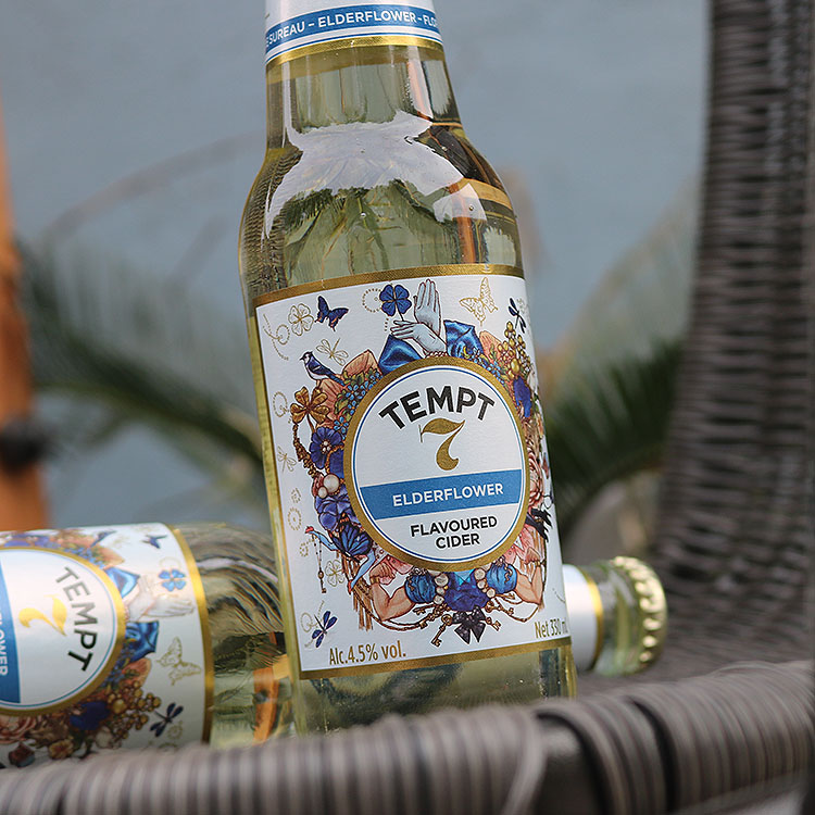 丹麦原装进口果味啤酒 TEMPT诱惑7号接骨木味露酒330ml*24瓶 整箱