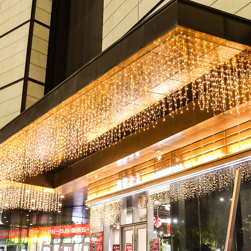LED冰条灯户外防水小彩灯闪灯串灯满天星圣诞春节装饰窗帘瀑布灯_虎窝淘