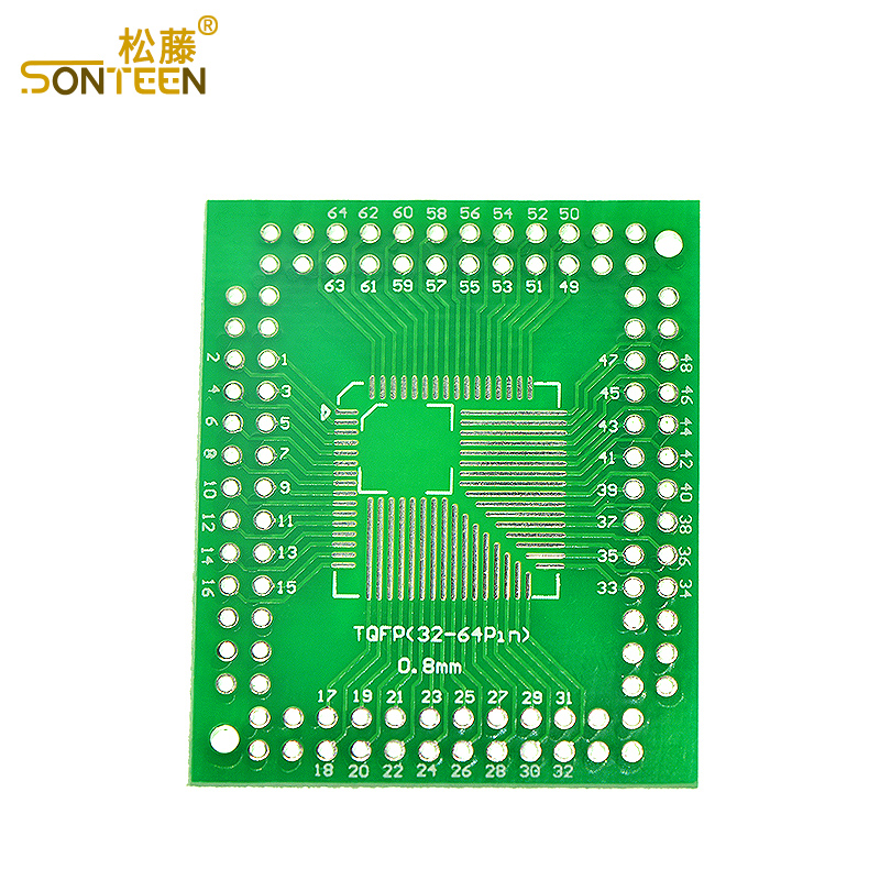 LQFP/FQFP/TQFP 32 44 64 80 100转直插转接板 0.5/0.8mm均适用_虎窝淘