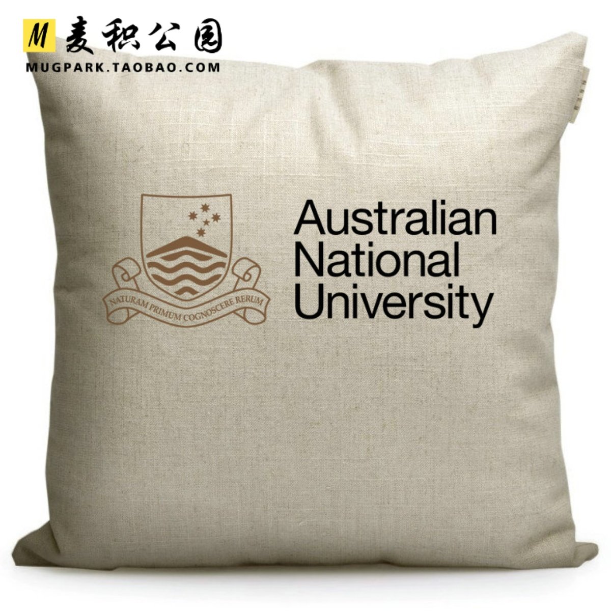 澳洲国立大学ANU纪念品澳大利亚名校周边定制沙发靠垫棉麻抱枕_虎窝淘