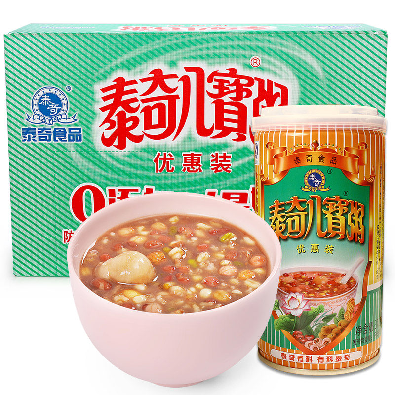 包邮泰奇八宝粥优惠装370g*24罐速食粥原味玉米红豆香沙_虎窝淘