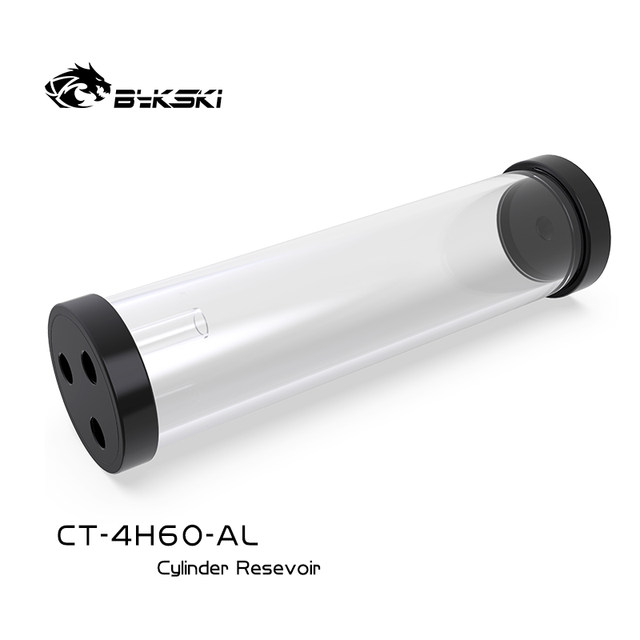 Bykski CT-4H60-AL black new 3-hole cylindrical water tank 80/ 130/180/240MM