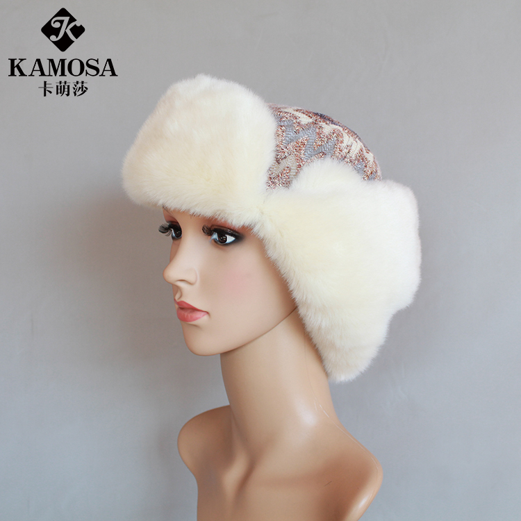 KAMOSA户外帽子女韩版潮冬天护耳加厚加绒毛线帽针织帽雷锋帽_虎窝淘