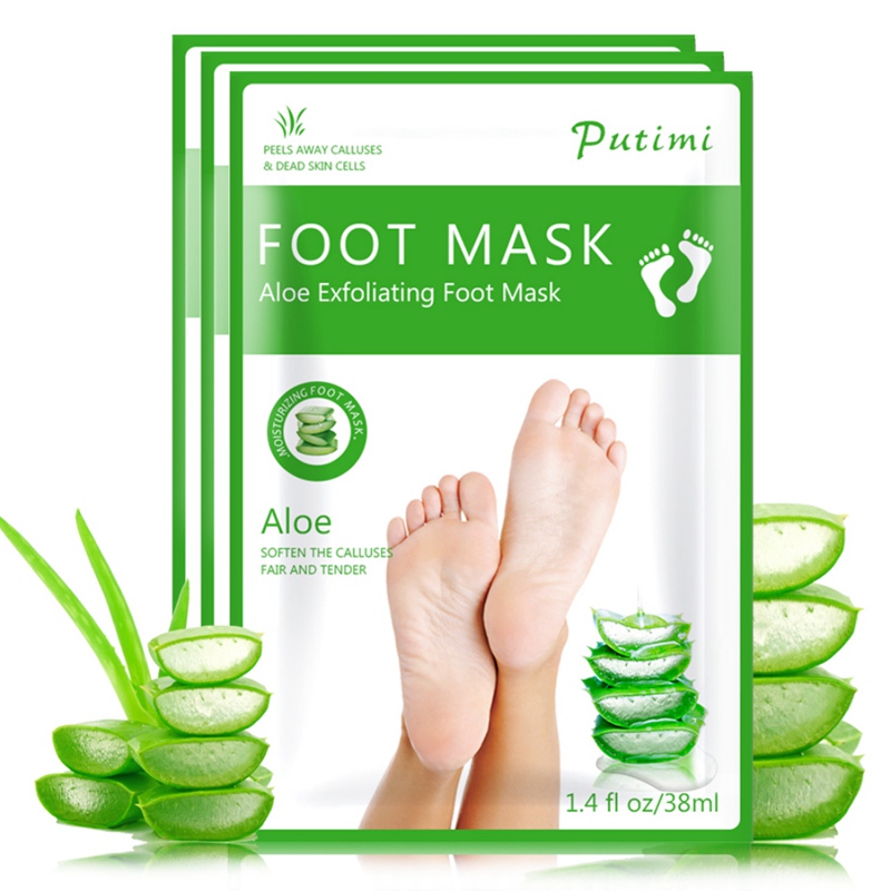 Aloe vera Foot Mask Peel Exfoliating芦荟足膜去祛死皮角质男女_虎窝淘
