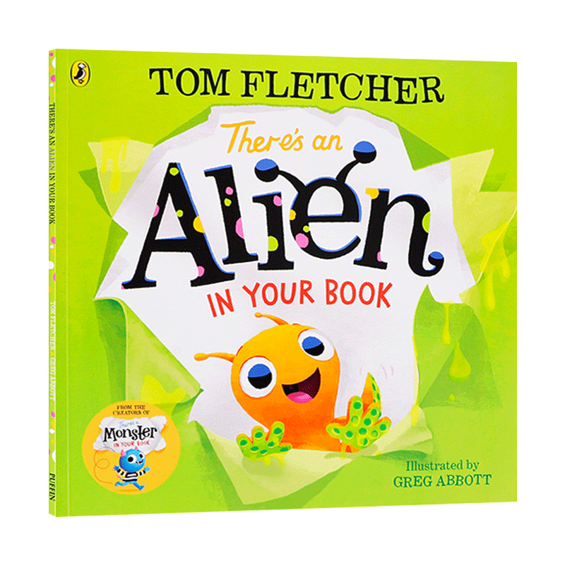 英文原版 There’s an Alien in Your Book你的书里有一只小外星人低幼儿童英语启蒙认知图画书绘本英文版进口英语书籍_虎窝淘