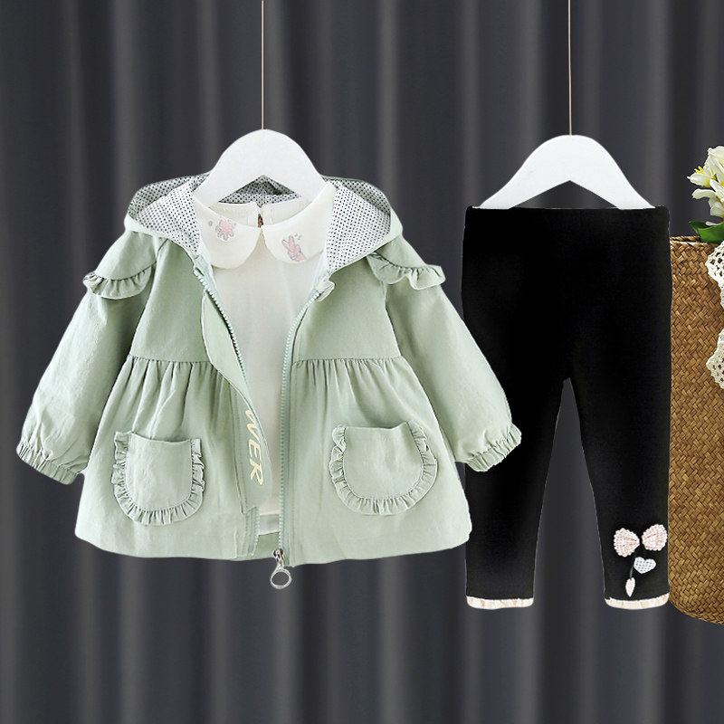 洋气女童套装春装时髦婴儿童装周岁公主外出服女宝宝春春季三件套_虎窝淘