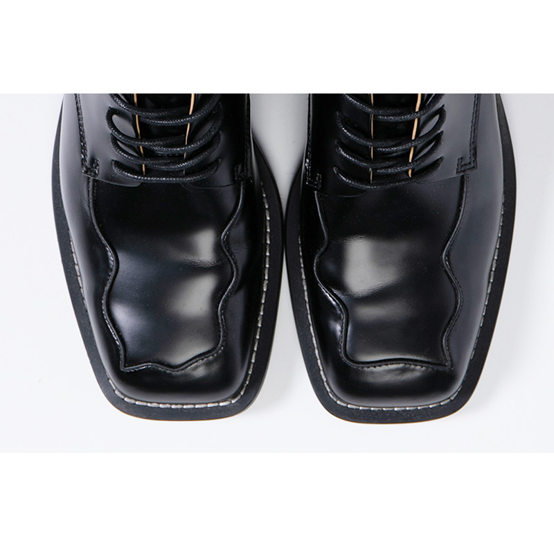 CONP Curved Square Toe Derby Shoes不对称曲线方头德比鞋苏五口_虎窝淘