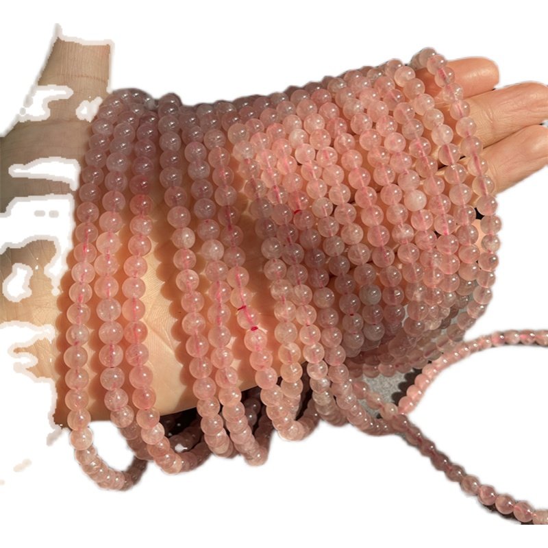 天然老矿马粉三圈手链深粉色进口马达加斯加粉晶 XL103_虎窝淘
