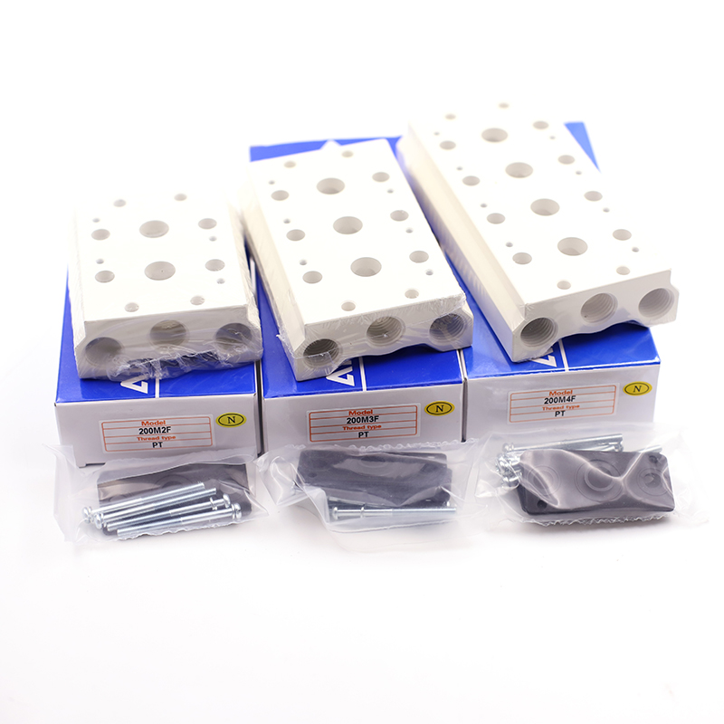 4V200M亚德客电磁阀汇流板底座200M-2F/3F/4F/5F/6F/7F/8F/9F10F_虎窝淘