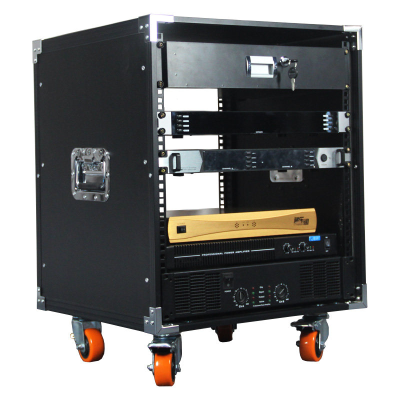 专业16U音响机柜8功放机箱铝包边机架10U调音台机柜12u移动航空箱_虎窝淘
