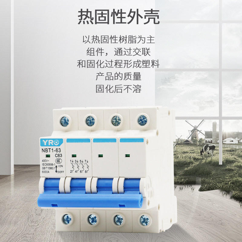 小型断路器YRCB-63AC 1P空开63A 2P断路器交流空气开关大功率_虎窝淘