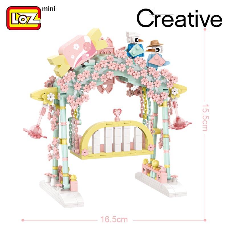 loz小颗粒积木迷你微钻益智玩具浪漫花海秋千626pcs_虎窝淘