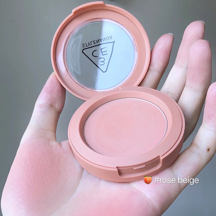 3CE单色腮红高光一体盘修容rose beige橘色nude peach晒红女2021_虎窝淘