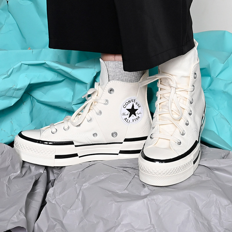 CONVERSE匡威Chuck 70 Plus情侣款拼接高帮帆布鞋A00916C A00915C_虎窝淘