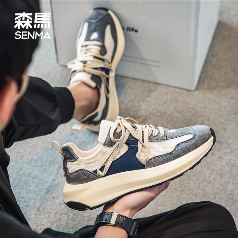 森马男鞋2023新款夏季透气潮牌阿甘运动鞋子男款增高老爹鞋潮鞋W_虎窝淘