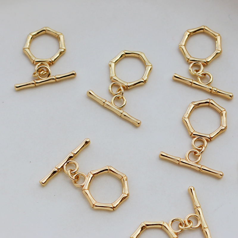 银色保色14K配件IQ扣项手链扣OT扣13mm竹节连接收尾diy饰品配扣头_虎窝淘