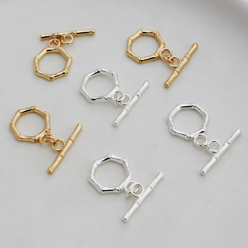 银色保色14K配件IQ扣项手链扣OT扣13mm竹节连接收尾diy饰品配扣头_虎窝淘