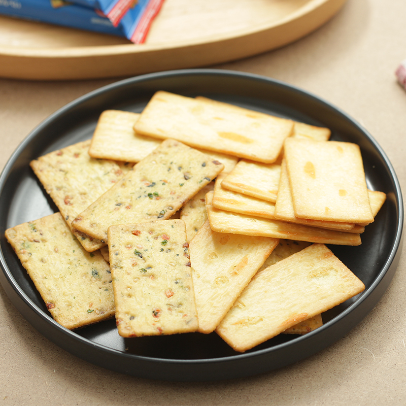 本垒北海道素食芝士脆饼饼干288g蔬菜薄片点心薄脆饼干