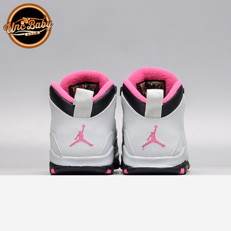 北卡 Air Jordan 10 AJ10黑白粉小中童鞋TDPS 705416-487212-008_虎窝淘