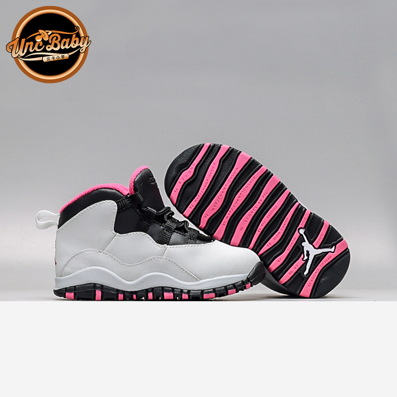 北卡 Air Jordan 10 AJ10黑白粉小中童鞋TDPS 705416-487212-008_虎窝淘