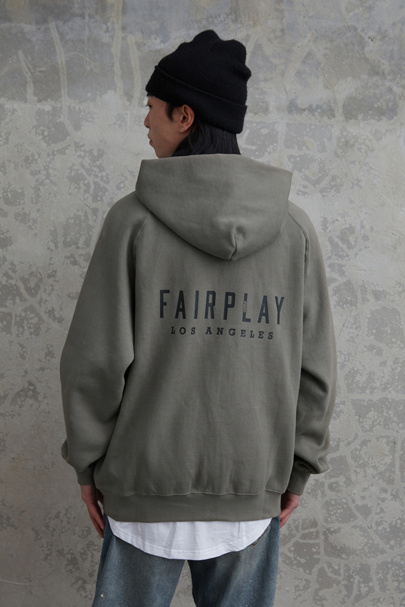 XMXX× LA潮牌Fairplay背后logo宽松OS情侣连帽外套拉链卫衣帽衫_虎窝淘