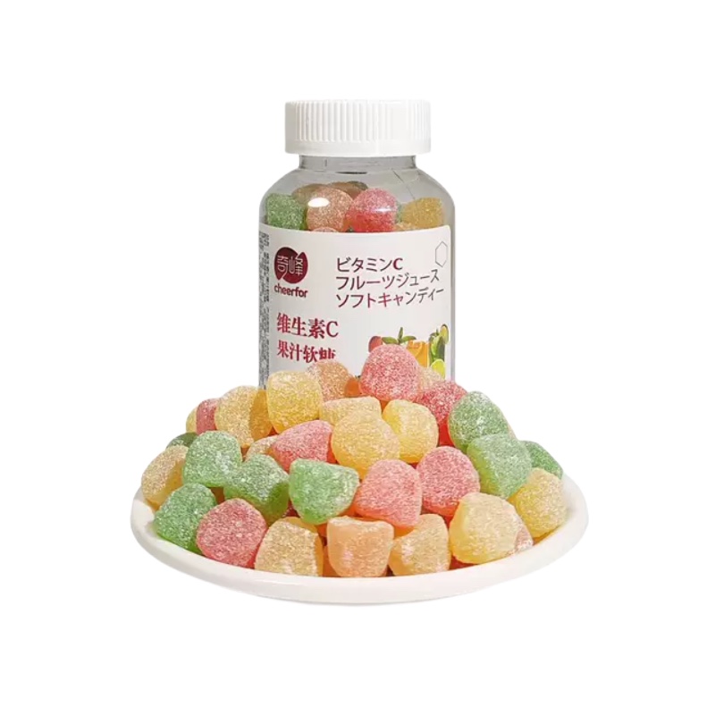 奇峰膳食纤维维生素C果汁软糖果蔬QQ糖橡皮软糖儿童小零食238g/瓶_虎窝淘