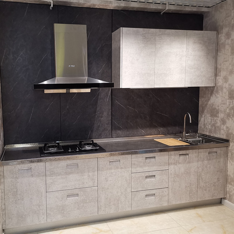 全不锈钢橱柜定做整体304台面定制灶台柜厨房一体家用铝合金厨柜_虎窝淘