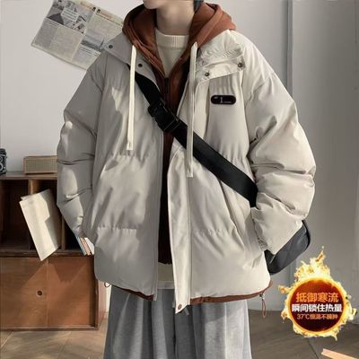 羽绒棉服学生冬季保暖加厚2025假两件面包新款宽松棉衣外套棉袄