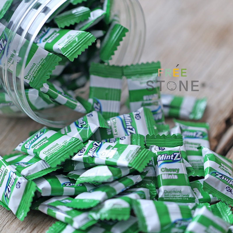 印尼进口明茨MintZ牌薄荷软糖460g桶装老式清凉糖果90后怀旧零食_虎窝淘