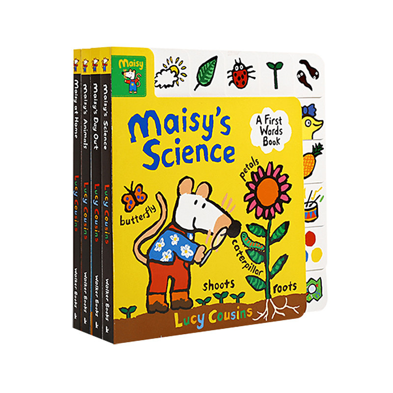 凯迪克图书点读版 Maisy s First Word Book小鼠波波单词标签书套装4册原版绘本英语启蒙支持毛毛虫笔点读_虎窝淘