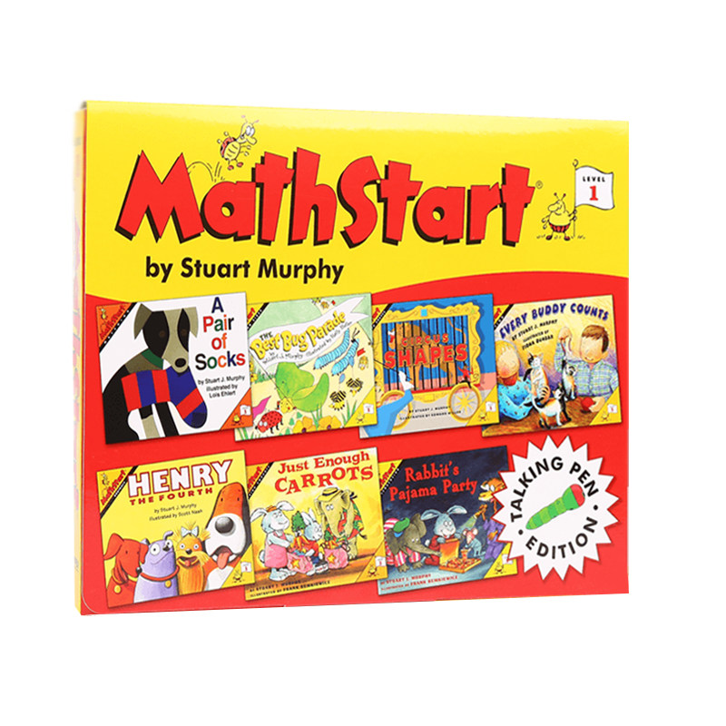 凯迪克图书点读版 Math Start数学启蒙点读版 Level 1 Set 1第一辑7册美国进口数学绘本毛毛虫点读笔配套书英文原版绘本_虎窝淘