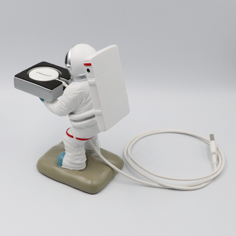 适用苹果手表7/6/5/SE代iwatch4/3/2充电支架创意宇航员置物架apple watch充电底座个性太空人通用桌面收纳架_虎窝淘