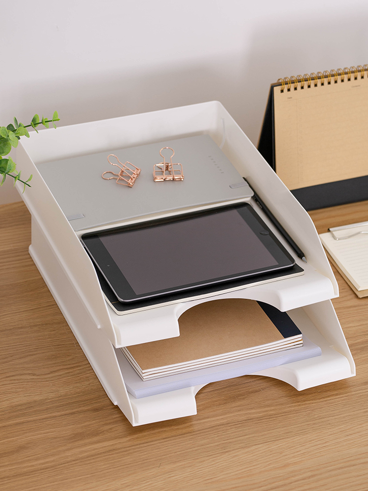 文件架子托盘信封盘单双多层横式多层可叠加文件座办公收纳架_虎窝淘