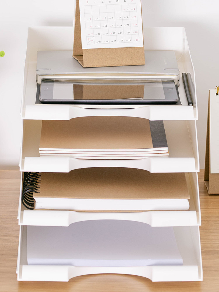 文件架子托盘信封盘单双多层横式多层可叠加文件座办公收纳架_虎窝淘
