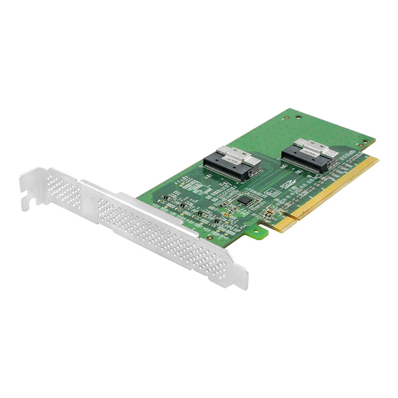 Linkreal联瑞LRNV9F14 PCIe 4.0 x16转2口SFF-8654 8i扩展卡转接支持U.2 NVME SSD固态硬盘需要 ...
