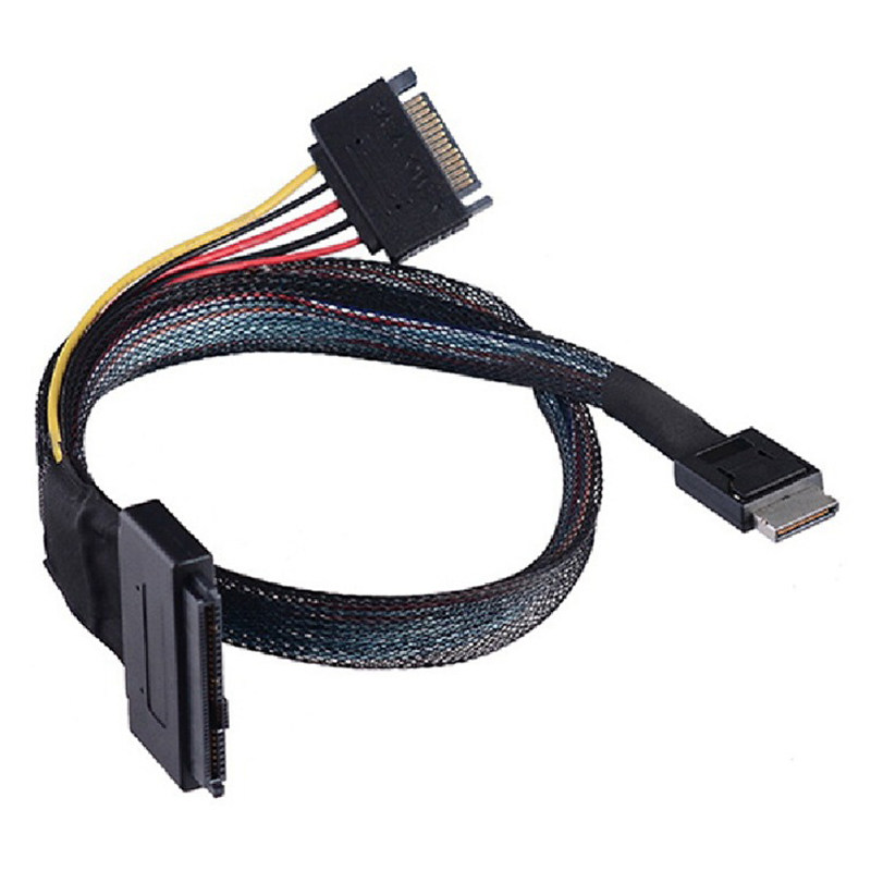 Oculink SFF-8611转8639+SATA 15PIN电源线接U2 NVME SSD固态硬盘_虎窝淘