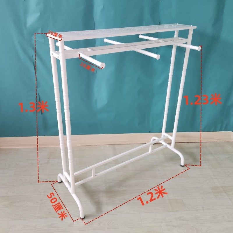正挂衣服展示架落地式中岛服装架男女装六臂货架铁艺童装店双面杆_虎窝淘