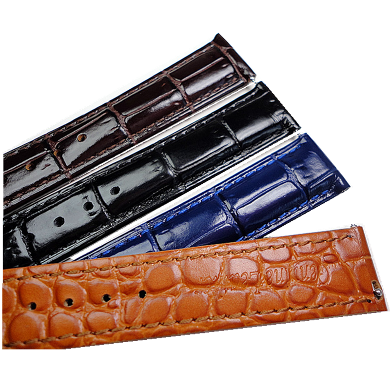 优质头层双面牛皮快拆手表带14/16/18mm19/20mm21mm22/24黑棕蓝红_虎窝淘