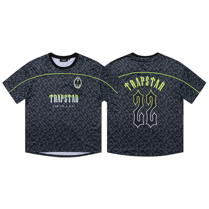 Trapstar Monogram Football Jersey渐变色运动短袖宽松圆领男T恤_虎窝淘