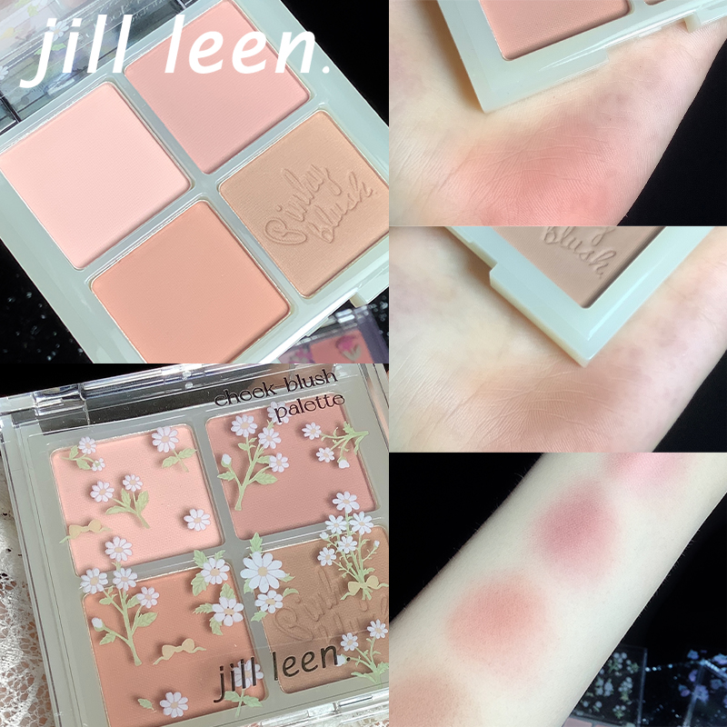 Jill Leen四色缤纷腮红高光盘哑光多色腮紫新款修容眼影学生平价虎窝淘