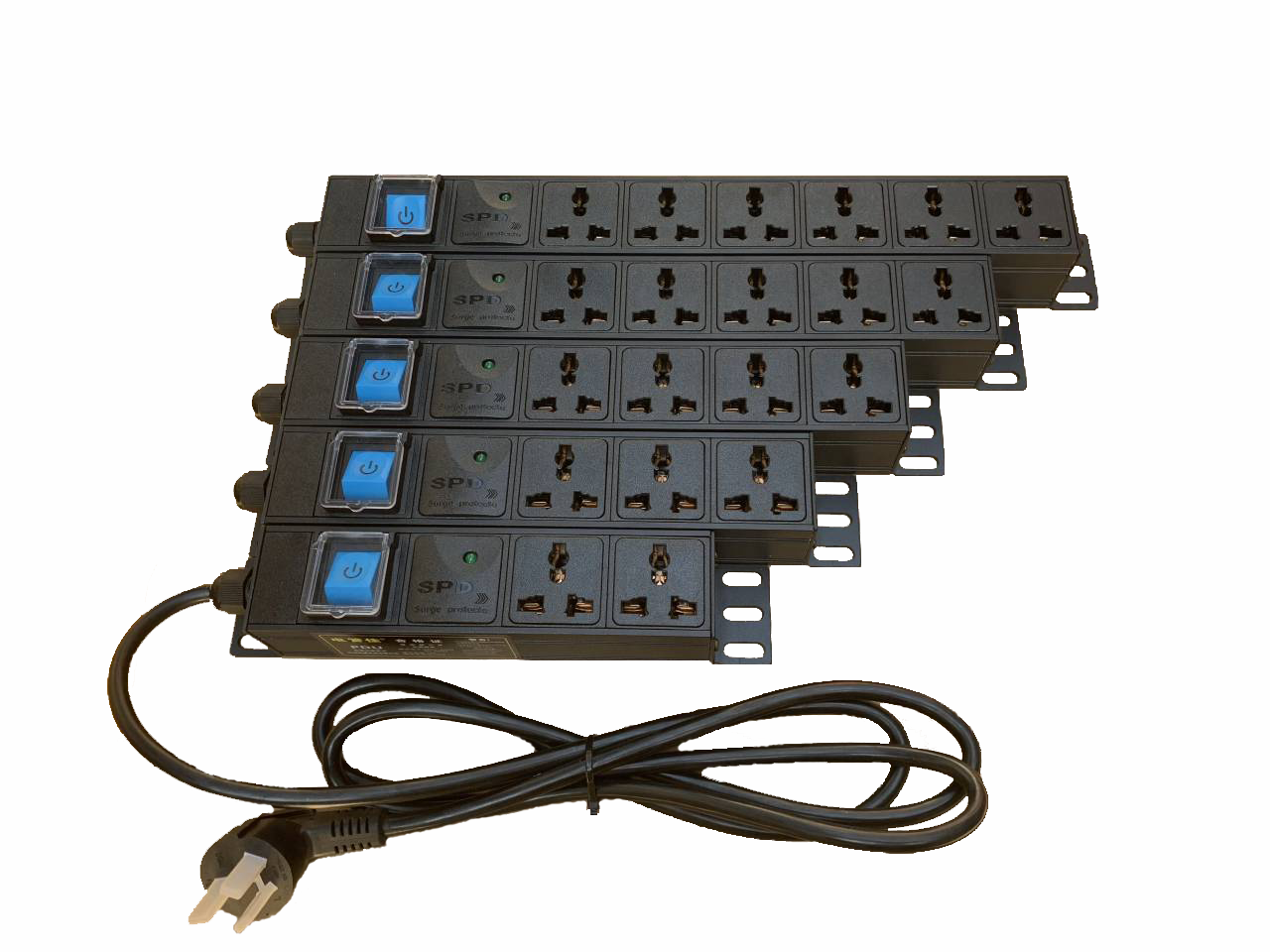 电管佳机柜竖装电源PDU排插座234568位防雷浪涌10A/16A工业接线板_虎窝淘