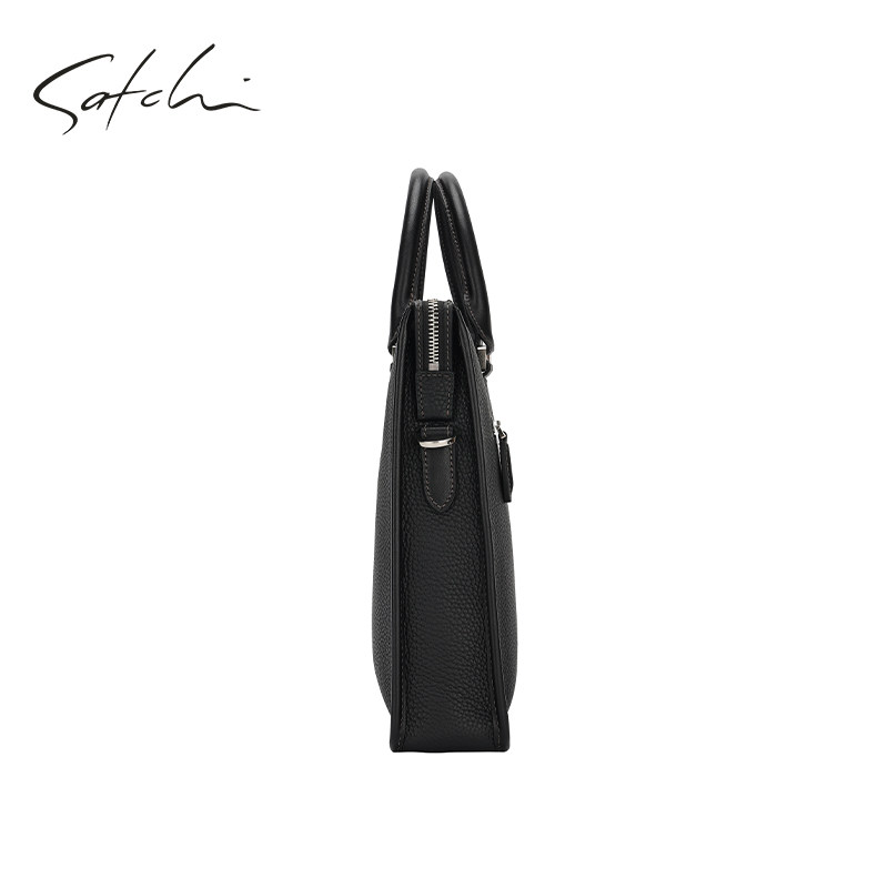 SATCHI/沙驰男包真皮商务大气手提包大容量公文包潮电脑包斜挎包_虎窝淘