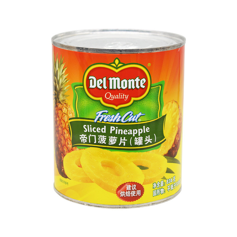 地扪DelMonte糖水菠萝罐头825g*24罐帝门圆片烘焙蛋糕披萨水果捞_虎窝淘