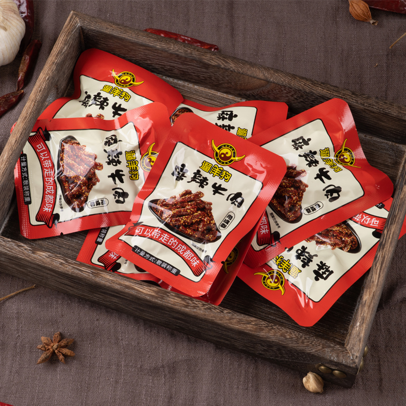 遛洋狗122g袋装/500g散装称重麻辣牛肉青花椒麻辣味四川成都零食_虎窝淘