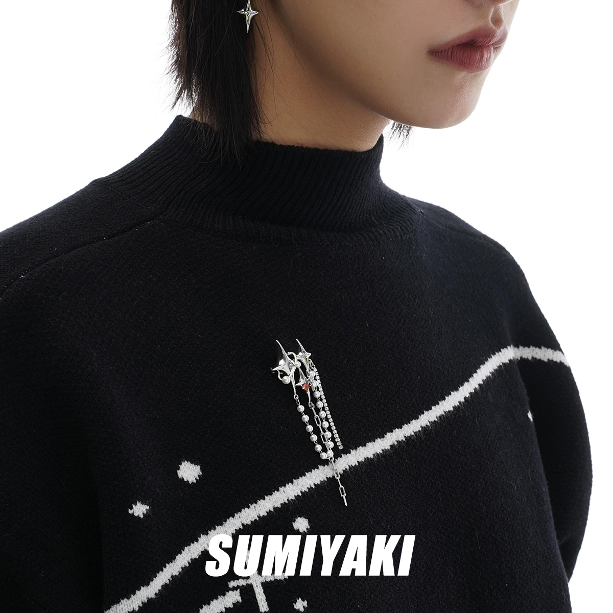 SUMIYAKI三重星体系列原创胸针女2024年新款潮穿搭神器小众饰品_虎窝淘