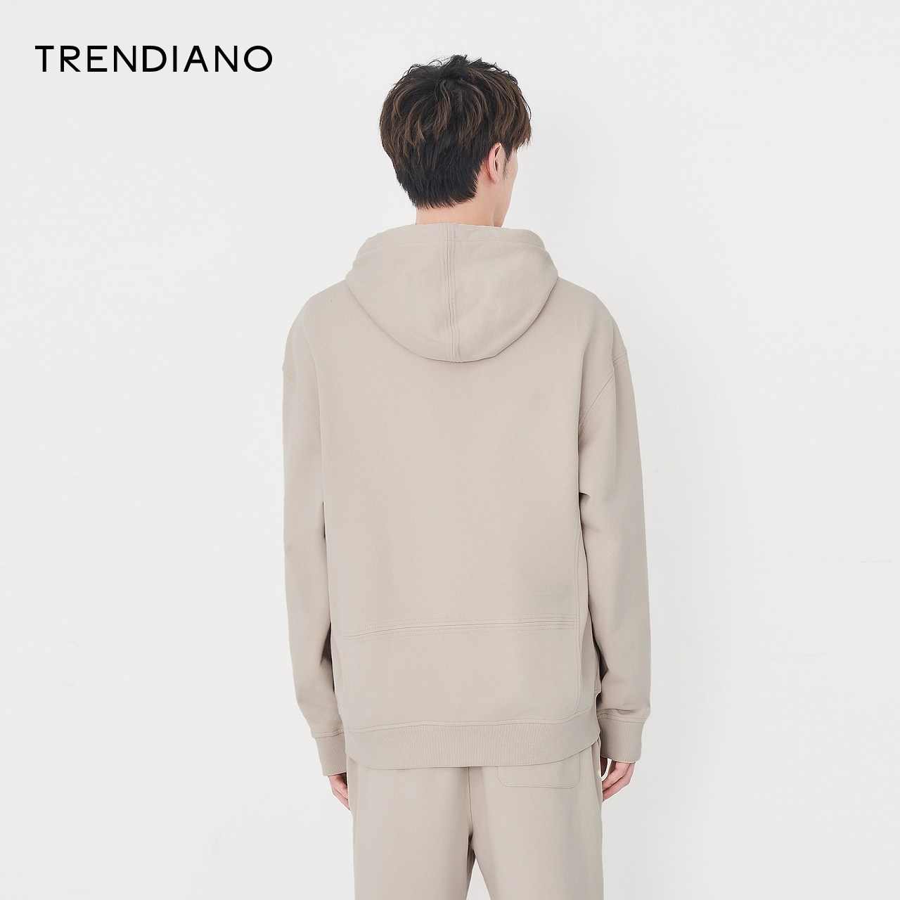 TRENDIANO官方潮牌秋季新款潮流宽松圆领连帽卫衣情侣款长袖上衣_虎窝淘