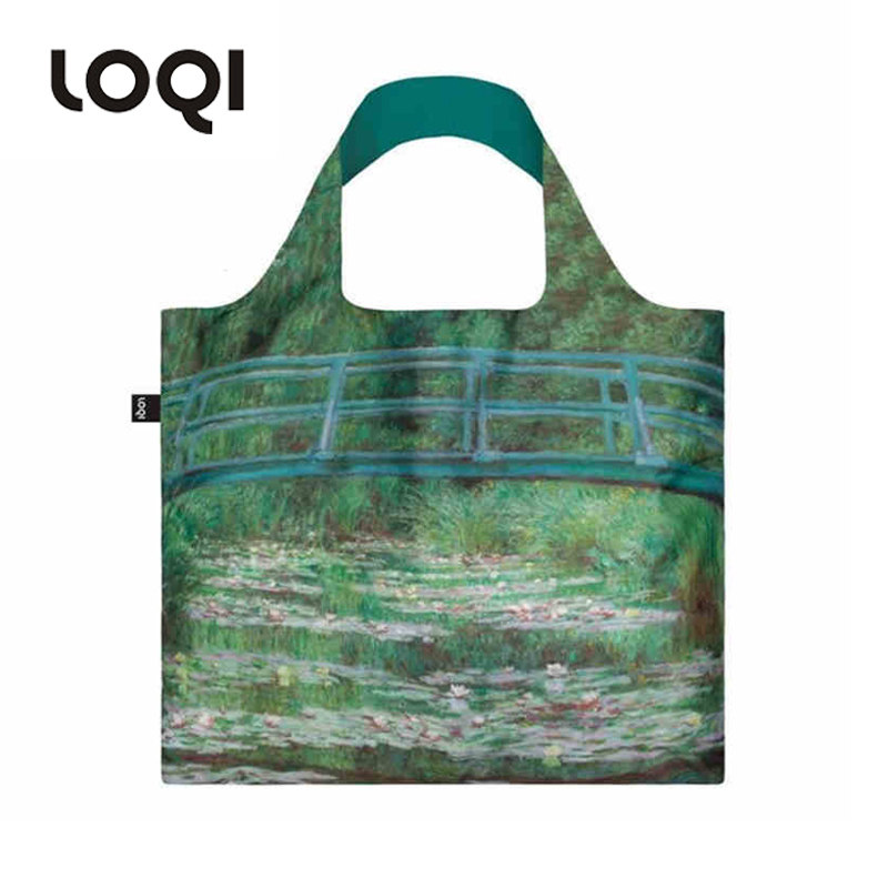 德国LOQI艺术购物袋轻便单肩女包文艺时尚环保袋春卷莫奈日本桥_虎窝淘